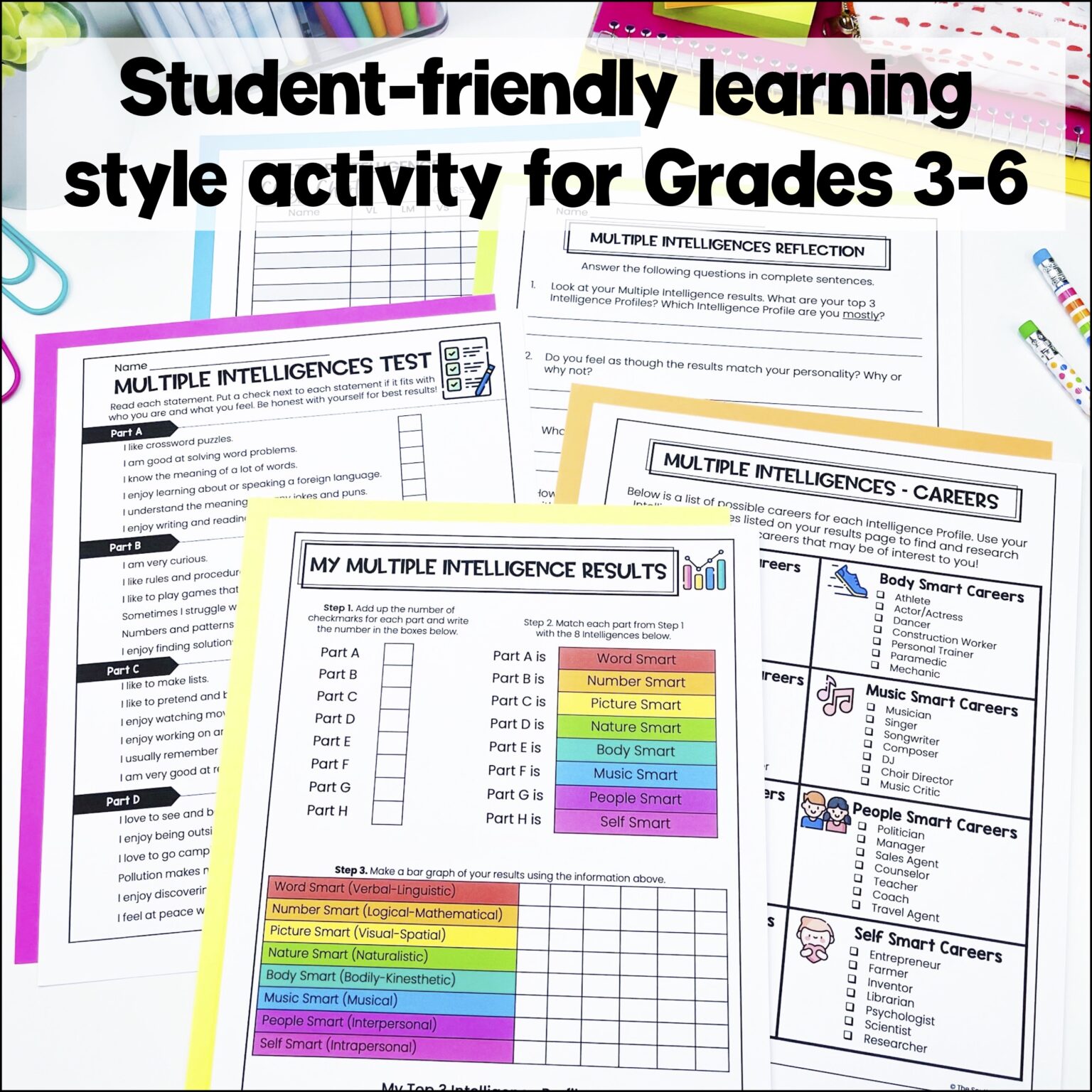 Multiple Intelligences - Learning Styles Inventory Test & Survey Activities